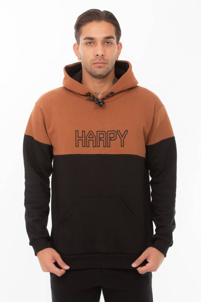 Ανδρική δίχρωμη φούτερ μπλούζα Harpy (Καφέ) 2026 | Harpy Clothing