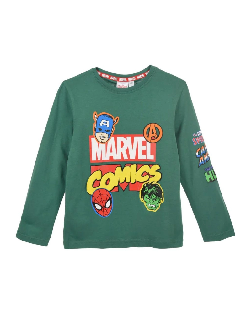 Παιδική μακό μπλούζα Marvel Comics μακρυμάνικη (Πράσινη) 2026 | Harpy ...